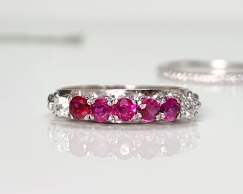 VINTAGE 900 Silver Natural Ruby & Diamond Ring | Jewellery Past and Present