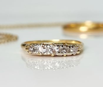 VINTAGE 18ct Yellow Gold Diamond Bridge Style Ring | Jewellery Past and ...
