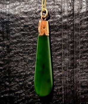 VICTORIAN 9ct Rose Gold Large Nephrite Jade Fob Pendant. | Jewellery ...