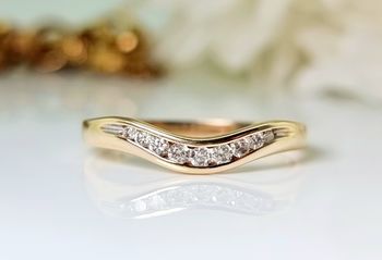 CONTOURED 9ct Gold Diamond Ring/Band | Jewellery Past and Present