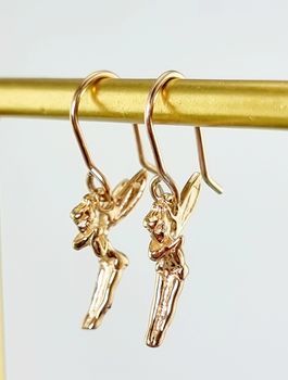 GORGEOUS 9ct Yellow Gold Tinkerbell Drop Earrings | Jewellery Past and ...