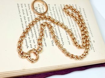 OPULENT 9ct Rose Gold Solid Belcher Link Chain with Large Euro Bolt ...