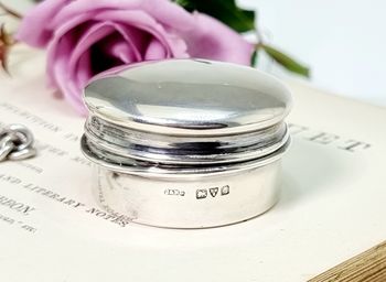 ART DECO Sterling Silver Rouge Pot with Mirror, Chester 1928 ...